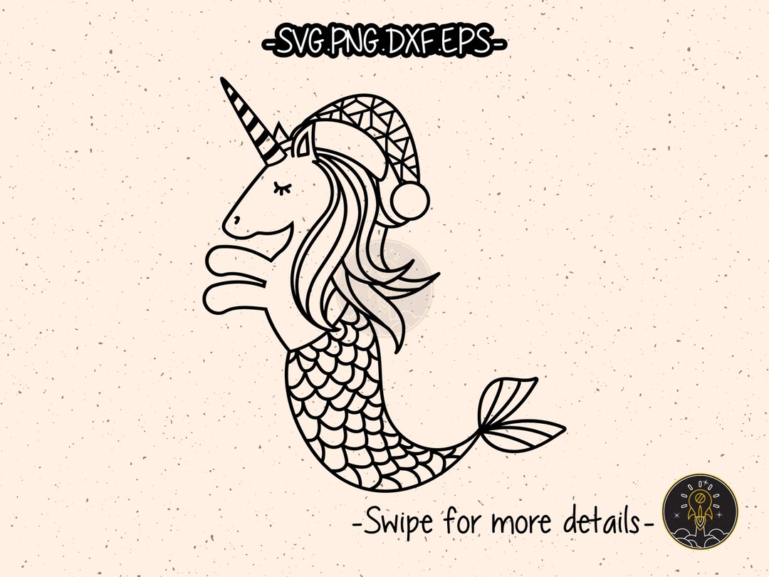 Christmas Mermicorn Unicorn Mermaid SVG Cut File Cricut Clipart - Etsy