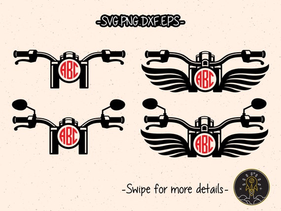Moto Rider Biker Motorcycle Monogram Frame SVG Vector | Etsy