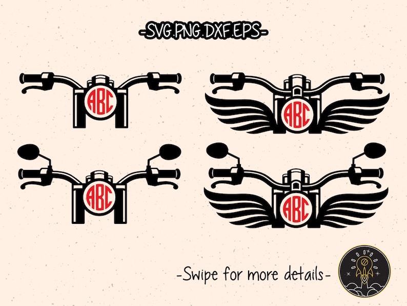 Moto Rider Biker Motorcycle Monogram Frame SVG Vector | Etsy
