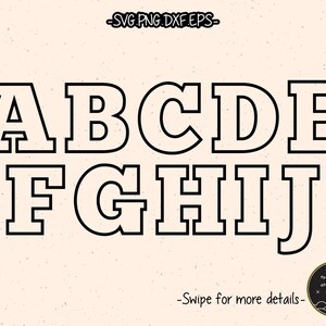 Outline Number Letter Font Alphabet SVG Cricut Cut File Clipart - Etsy