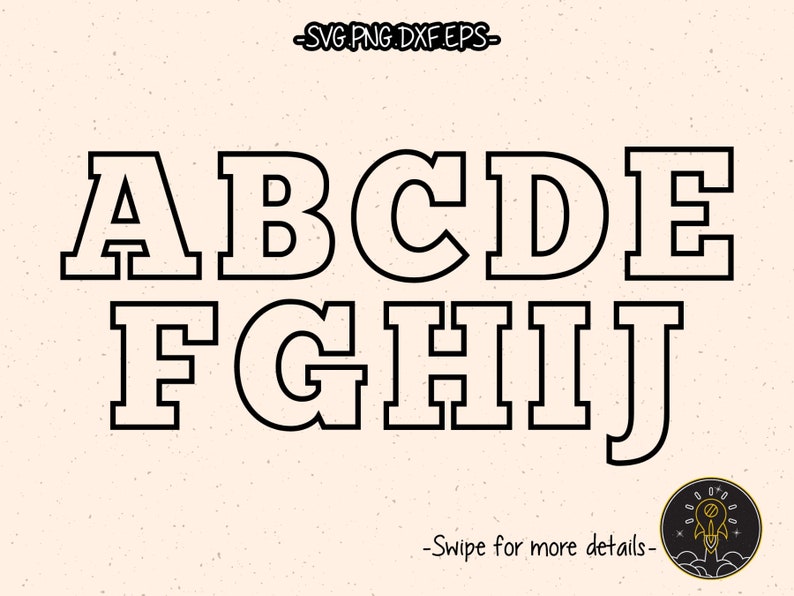 Outline Number Letter Font Alphabet Svg Cricut Cut File Etsy