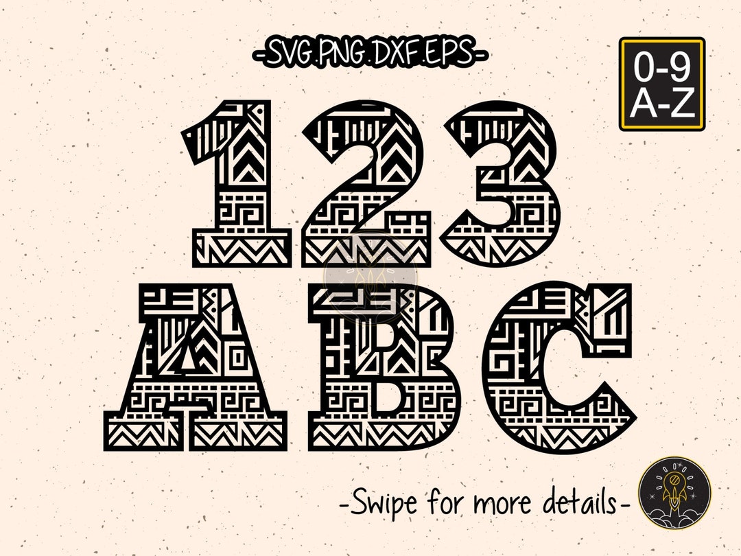 Aztec Number Letter Font Alphabet SVG Cut File Cricut Clipart - Etsy