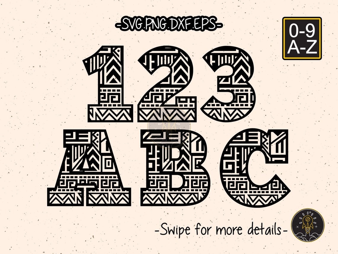 Aztec Number Letter Font Alphabet SVG Cut File Cricut Clipart - Etsy