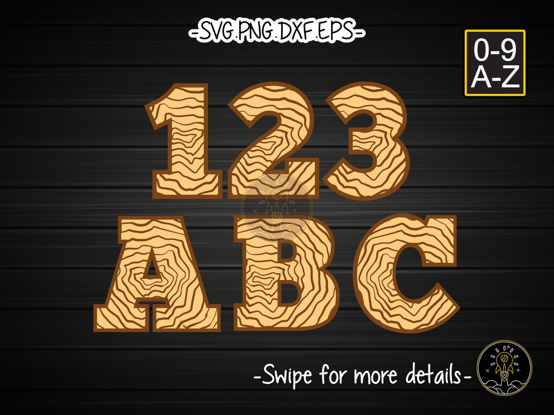 Wood Wooden Alphabet Number Letter Font SVG Cut File Cricut Clipart - Etsy