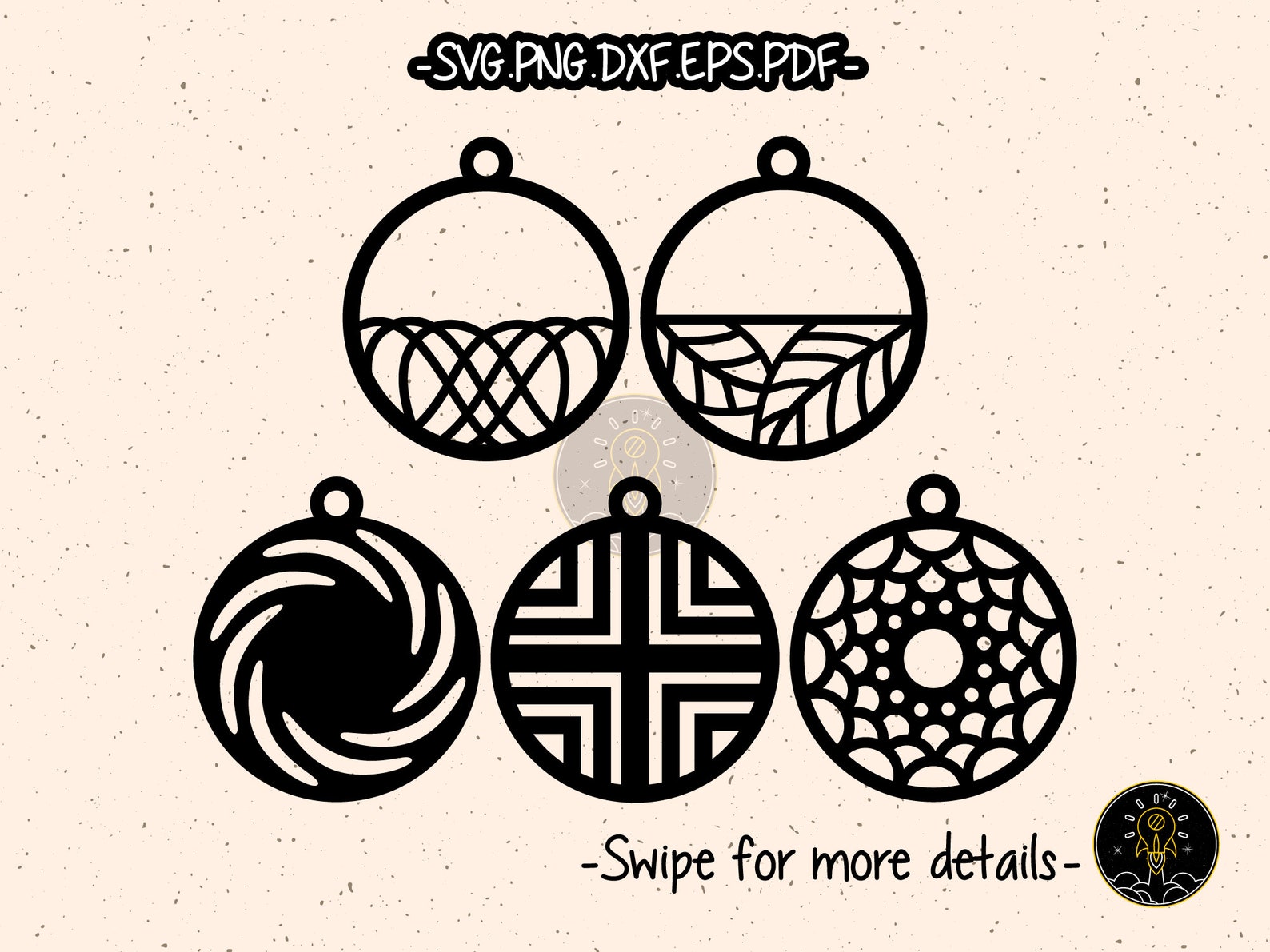 Circle Round Earring Template SVG Laser Cut File Leather - Etsy