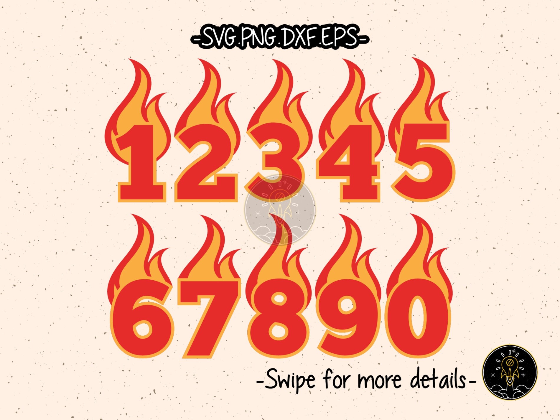 Fire Flame Burn Number SVG Cut File Cricut Clipart - Etsy Canada
