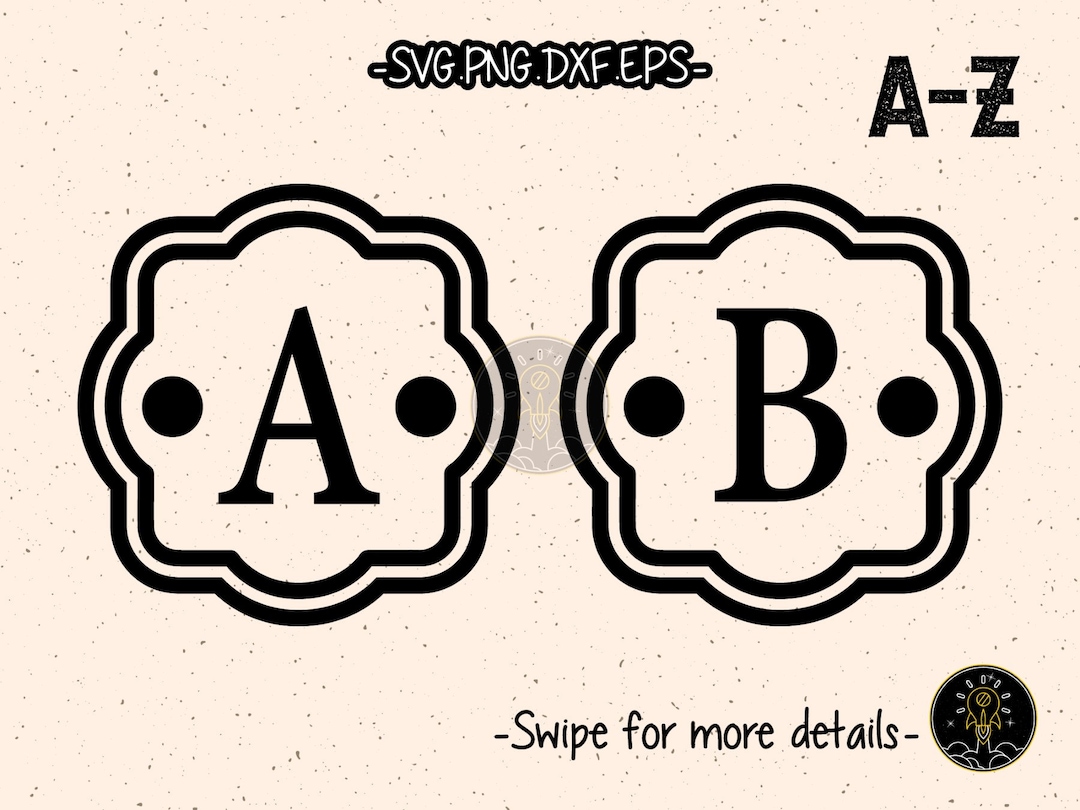 Square Monogram Frame Font Letter Alphabet SVG Cut File Cricut Clipart ...