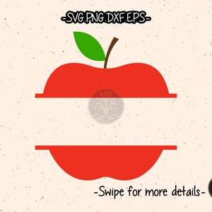 Apple Chevron Split Monogram Frame SVG Cut File Cricut Clipart - Etsy