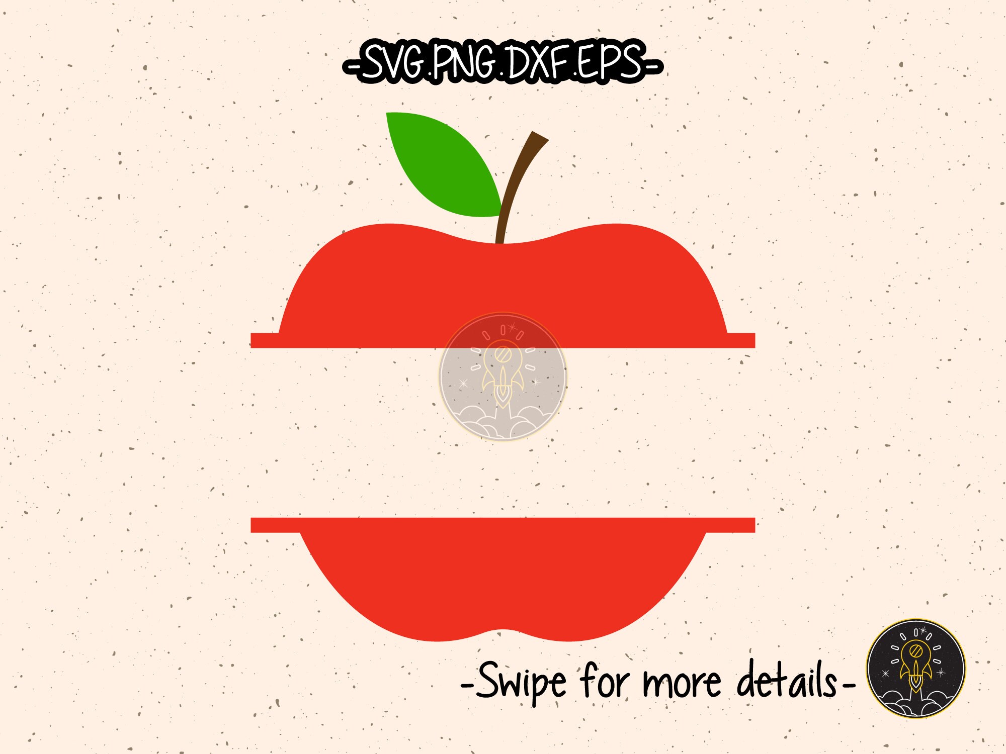 Apple Chevron Split Monogram Frame SVG Cut File Cricut Clipart - Etsy