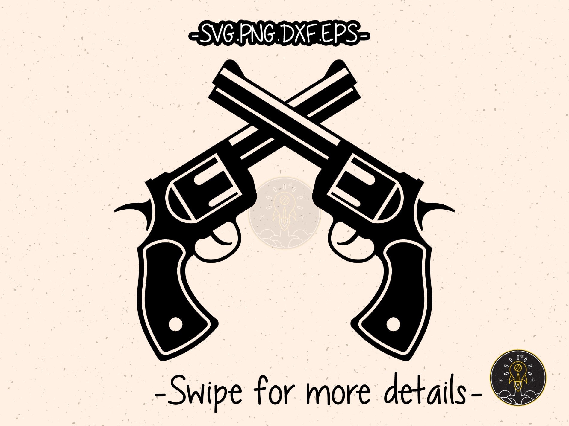 Crossed Western Pistols Clipart