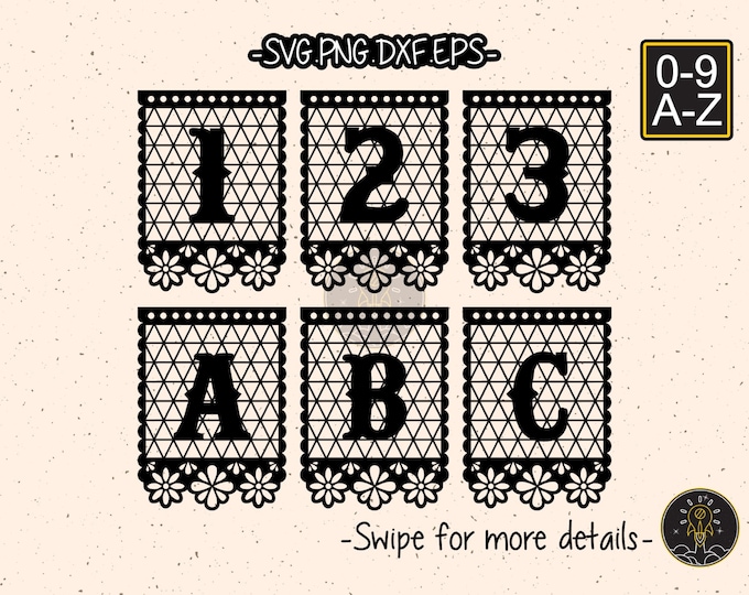 Papel picado svg alfabeto de papel picado, plantilla de papel picado ...