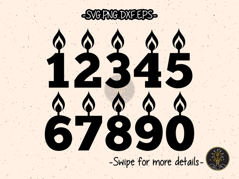 Birthday Party Candle Number SVG Cut File Vector Cricut - Etsy