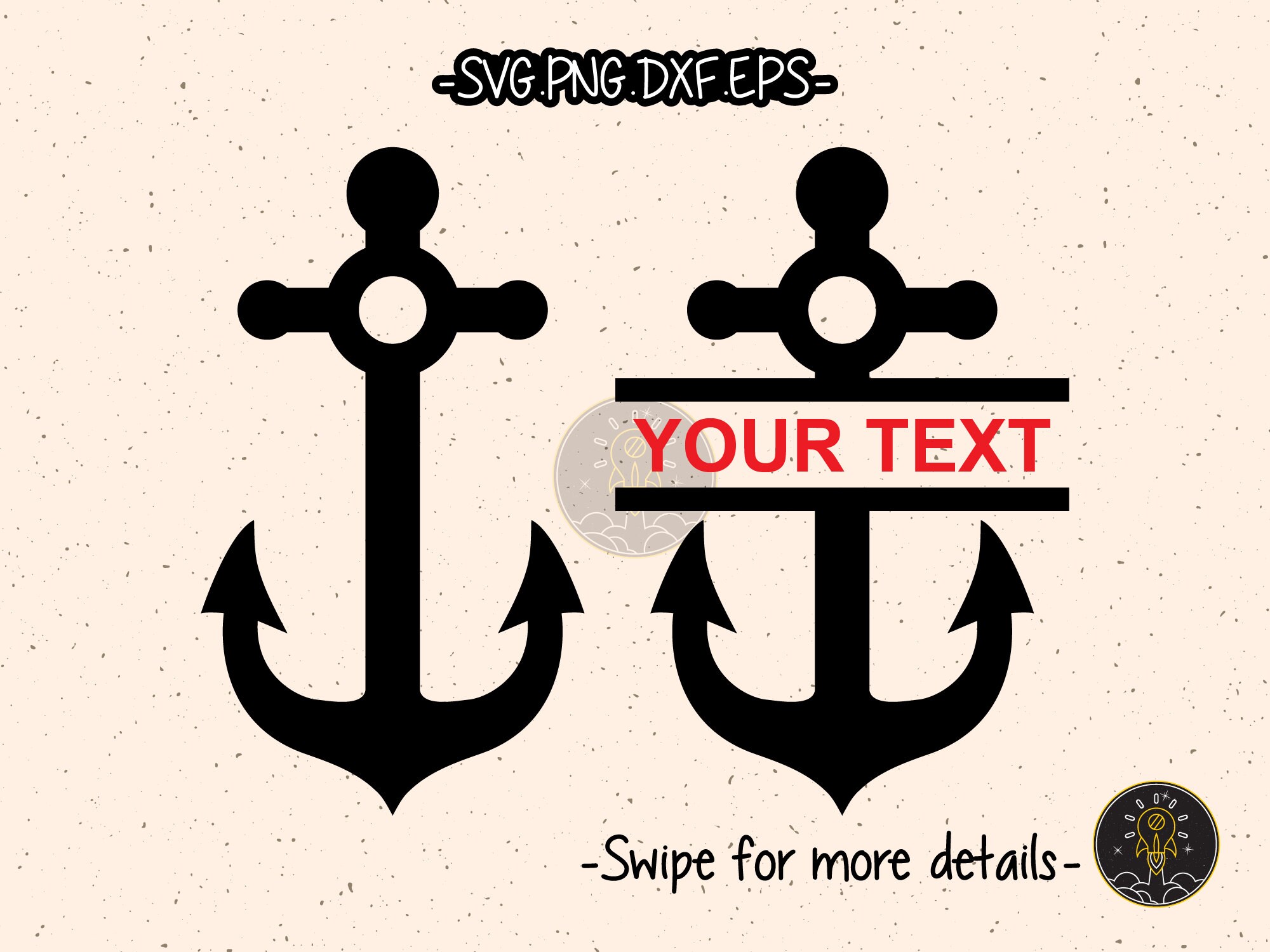 Anchor Marine Split Monogram Frame SVG Cut File Vector Cricut - Etsy