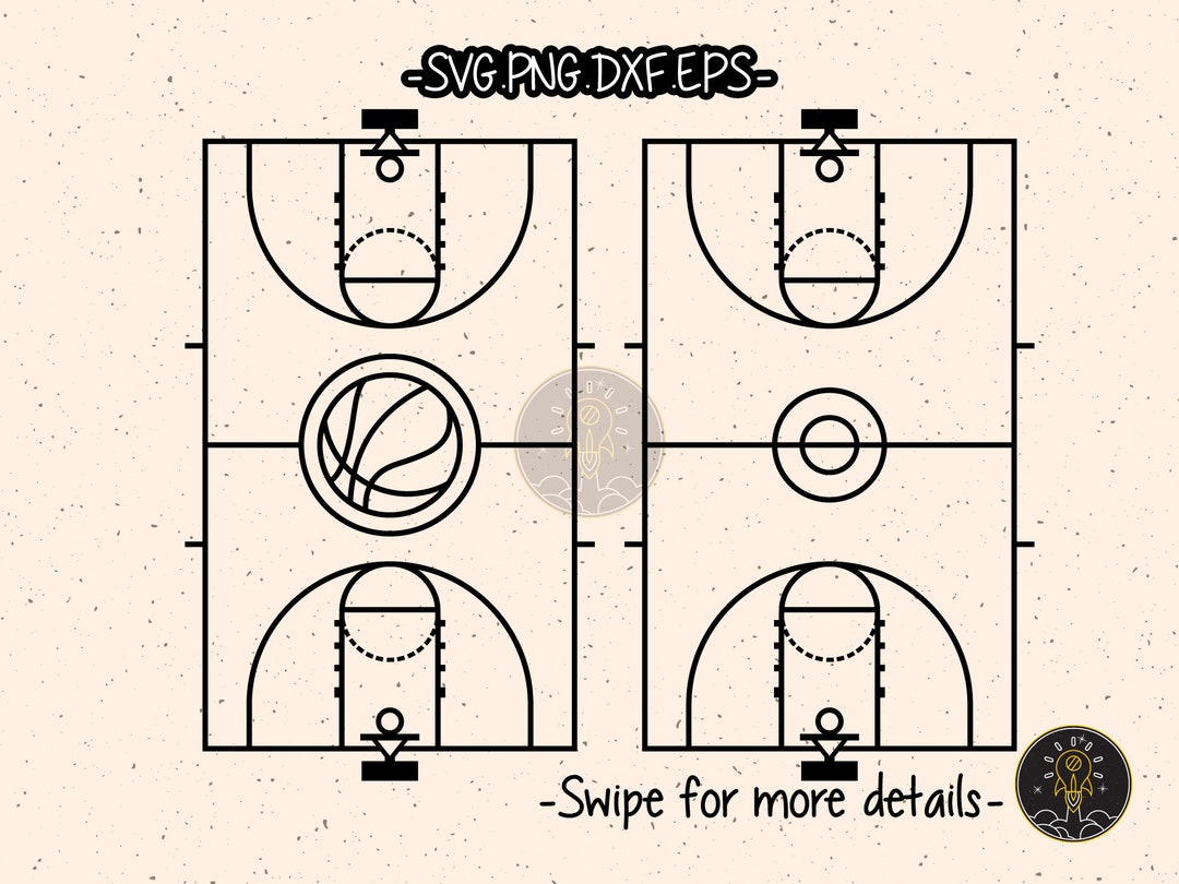 Basketball Court Field SVG Cut File Cricut Clipart - Etsy
