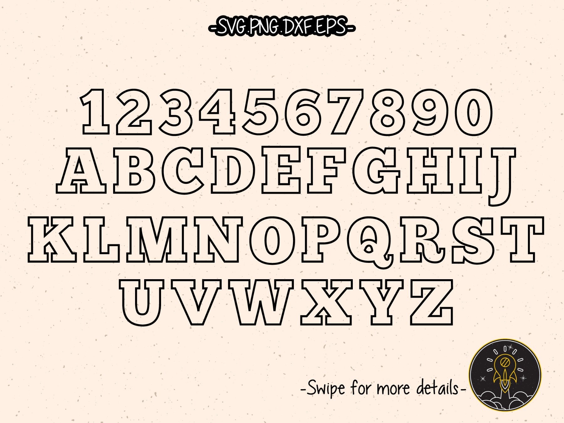 Outline Number Letter Font Alphabet SVG Cricut Cut File Clipart - Etsy