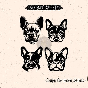 French Bulldog Head SVG Dog Cut File Cricut Clipart Silhouette Cameo - Etsy