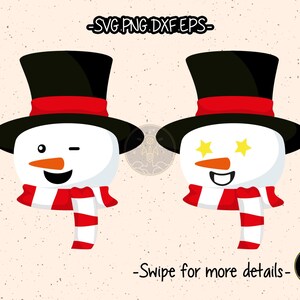 Snowman Head Christmas SVG Cut File Cricut Clipart - Etsy