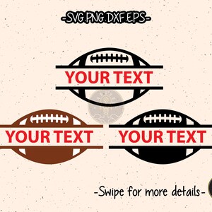 American Football Split Monogram Frame SVG Cut File Cricut Clipart - Etsy