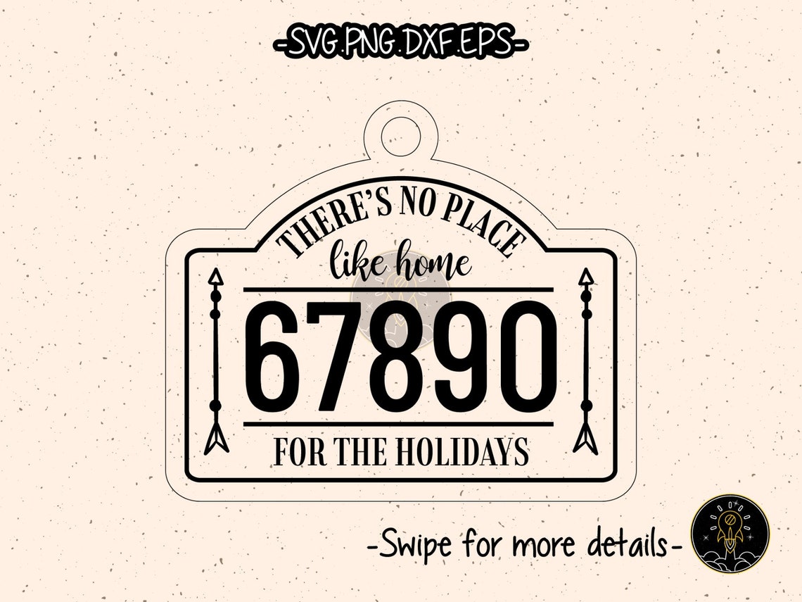Zip Code Ornament SVG Editable Custom Christmas Laser Cut File Cricut ...