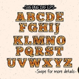 Tiger Numbers Letters Font Alphabet SVG Cut File Cricut Clipart - Etsy