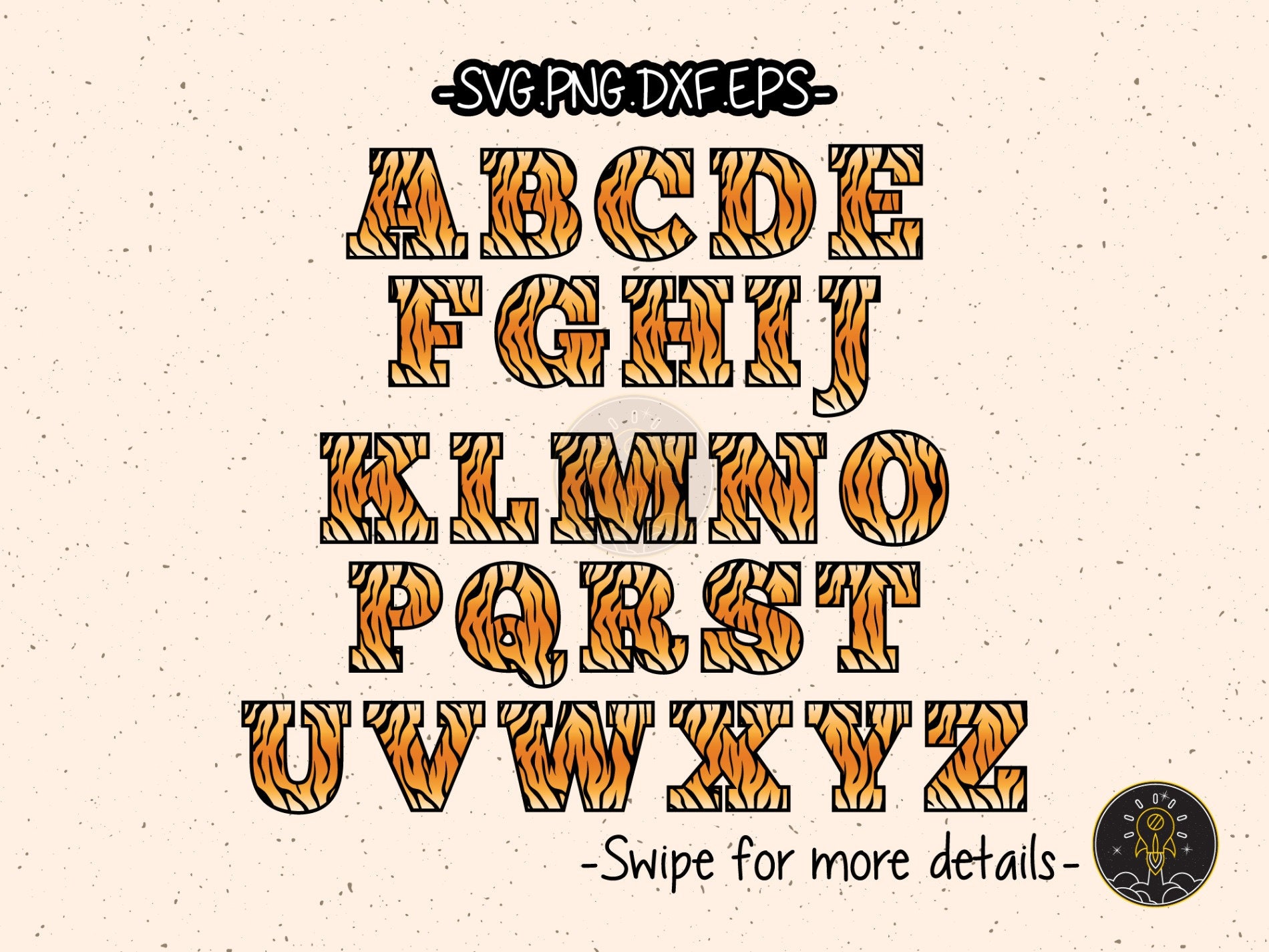 Tiger Numbers Letters Font Alphabet SVG Cut File Vector Cricut | Etsy