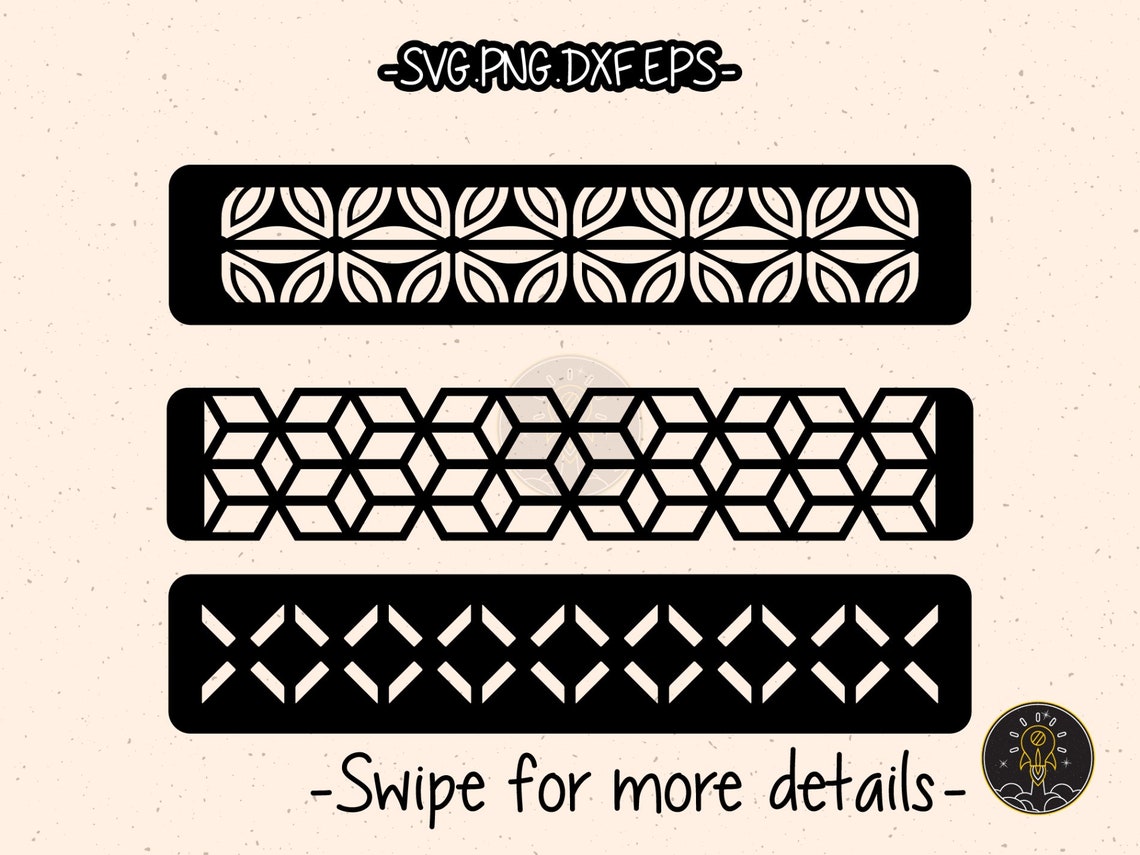 Leather Cuff Bracelet Template SVG Laser Cut File Silhouette - Etsy