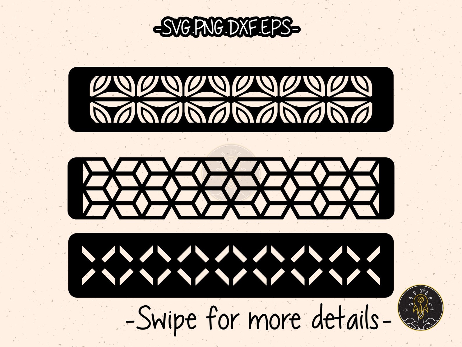 Leather Cuff Bracelet Template SVG Laser Cut File Silhouette - Etsy