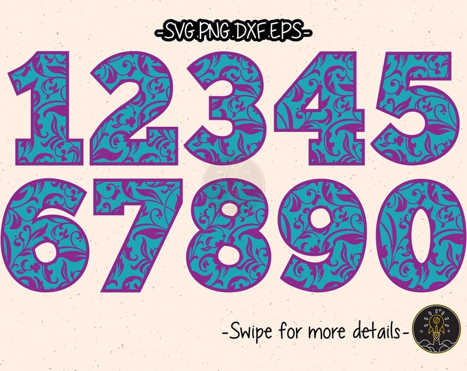 Floral Numbers Svg, Herbal Numbers Svg, Botanical Numbers Svg, Wedding ...