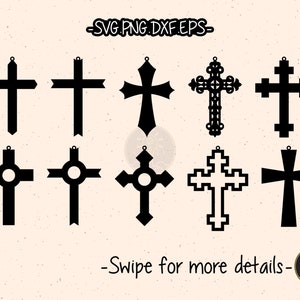 Christian Cross Earring Template SVG Laser Cut File | Wood Leather ...