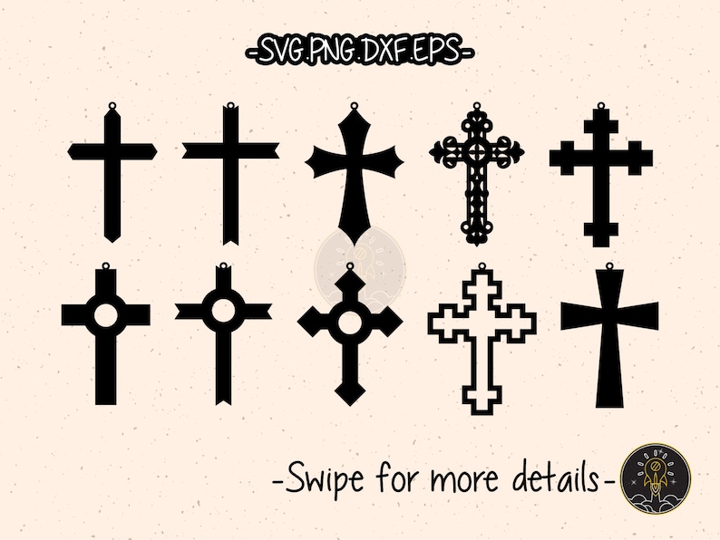 Christian Cross Earring Template SVG Laser Cut File | Wood Leather ...