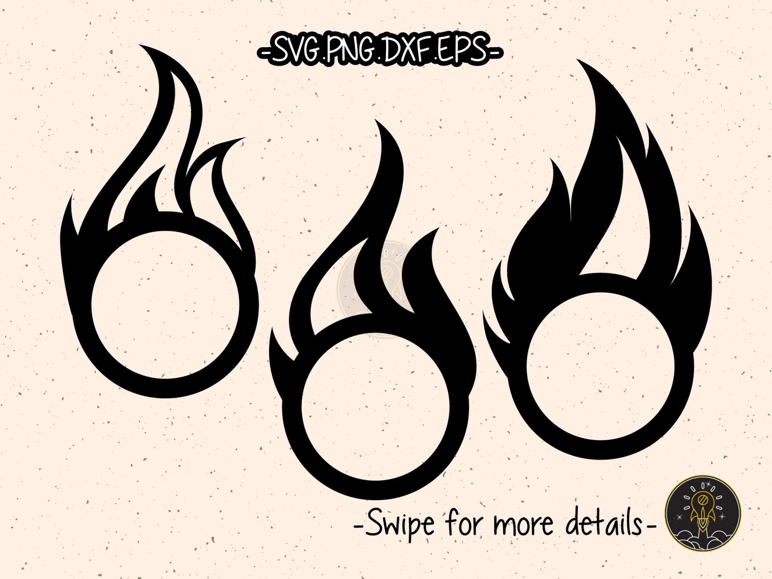 Flame Fire Burn Split Monogram Frame SVG Cut File Cricut Clipart - Etsy