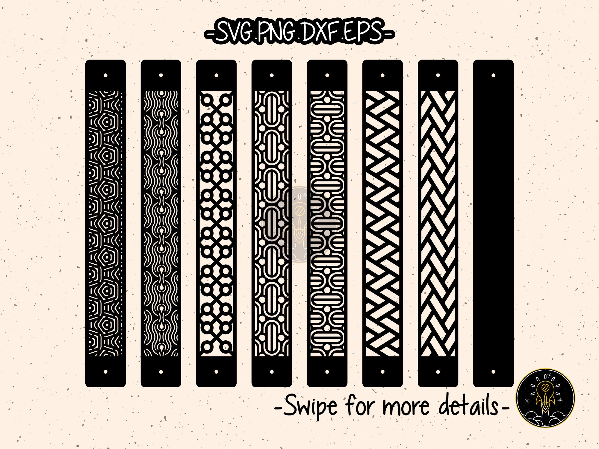 2 Layers Abstract Geometry Bracelet Template SVG Laser Cut File - Etsy