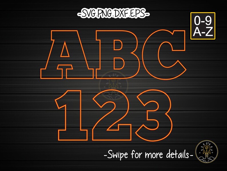 Neon Letter Font Alphabet Number SVG Cut File Cricut Clipart - Etsy