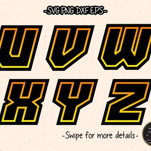 Motocross Supercross Racing Nascar Number Letter Font Alphabet SVG Cut ...