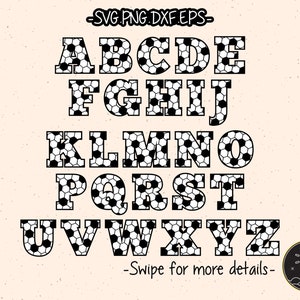 Soccer Football Number Letter Font Alphabet SVG Cricut Cut File Clipart ...