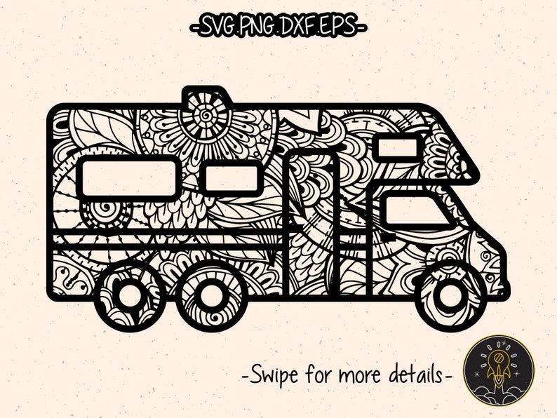 Class A Class C Motorhome RV Campsite Camping Mandala | Etsy