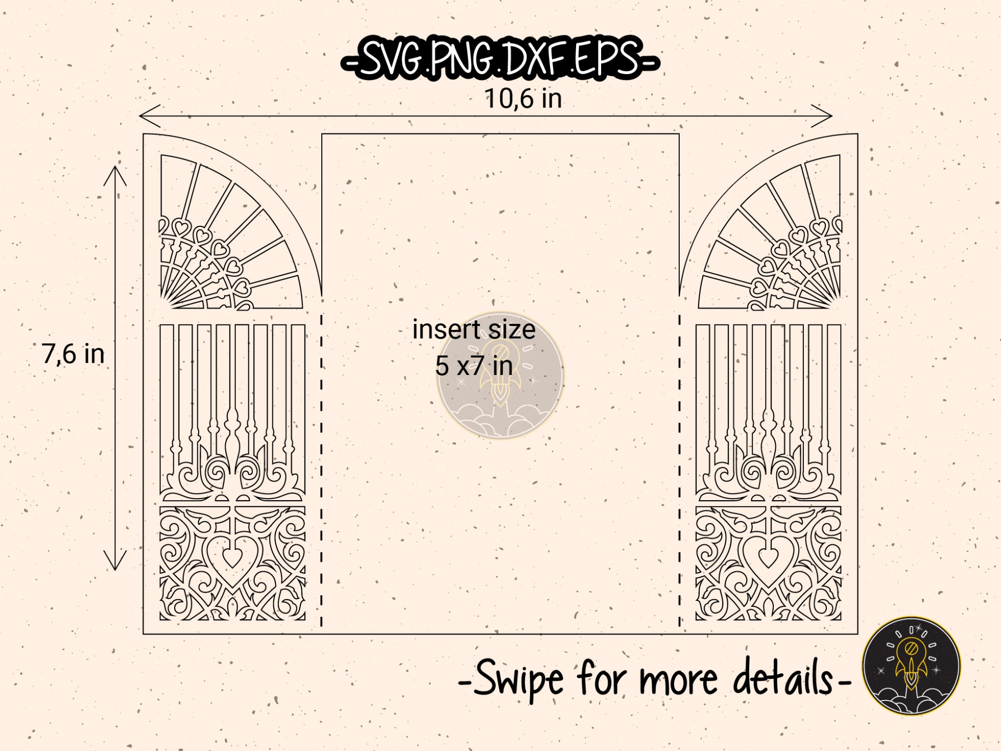 Lace Gate Fold Wedding Invitation Template SVG Laser Cut File - Etsy