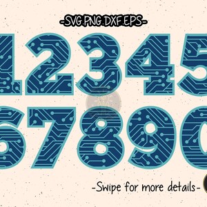 Electronic Technology Circuit Board Number SVG Cut File Vector Cricut ...
