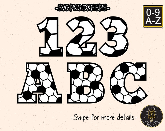 Soccer Numbers Svg, Soccer Font Alphabet, Football Font, Sports Font ...