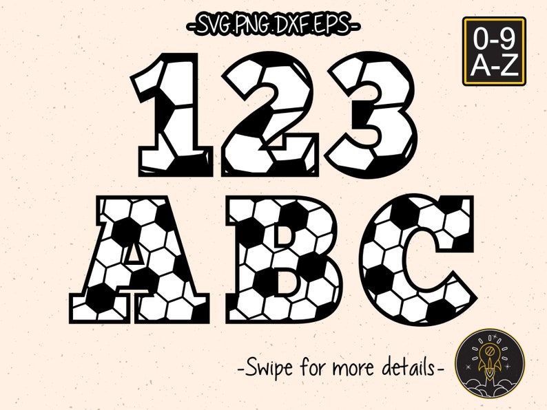 Soccer Football Number Letter Font Alphabet SVG Cricut Cut File Clipart ...