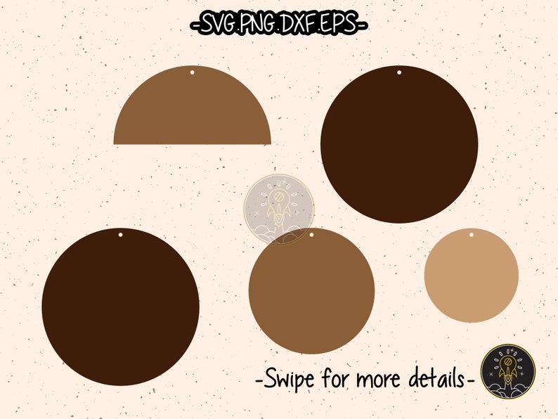 Circle Stacked Earring Template SVG Laser Cut File Wood - Etsy