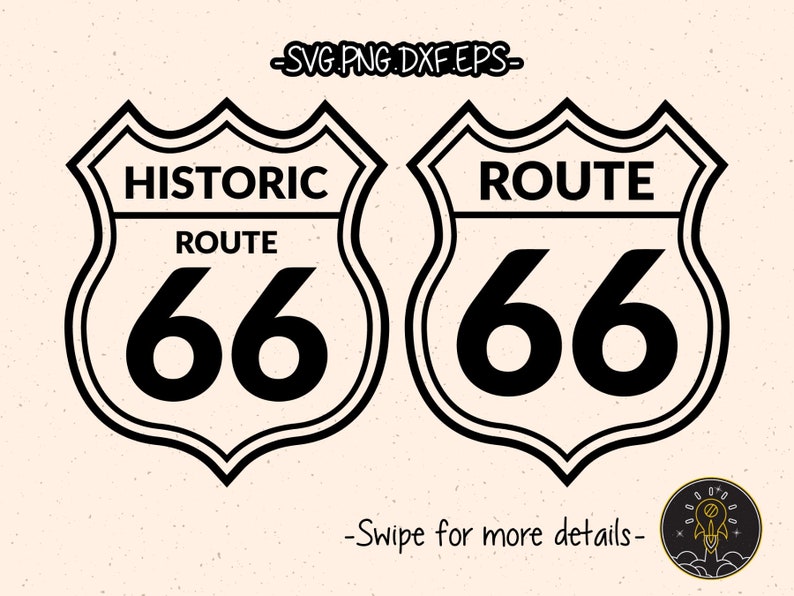 U.S. Highway Historic Route 66 Logo Sign SVG Cricut Cut File - Etsy Finland