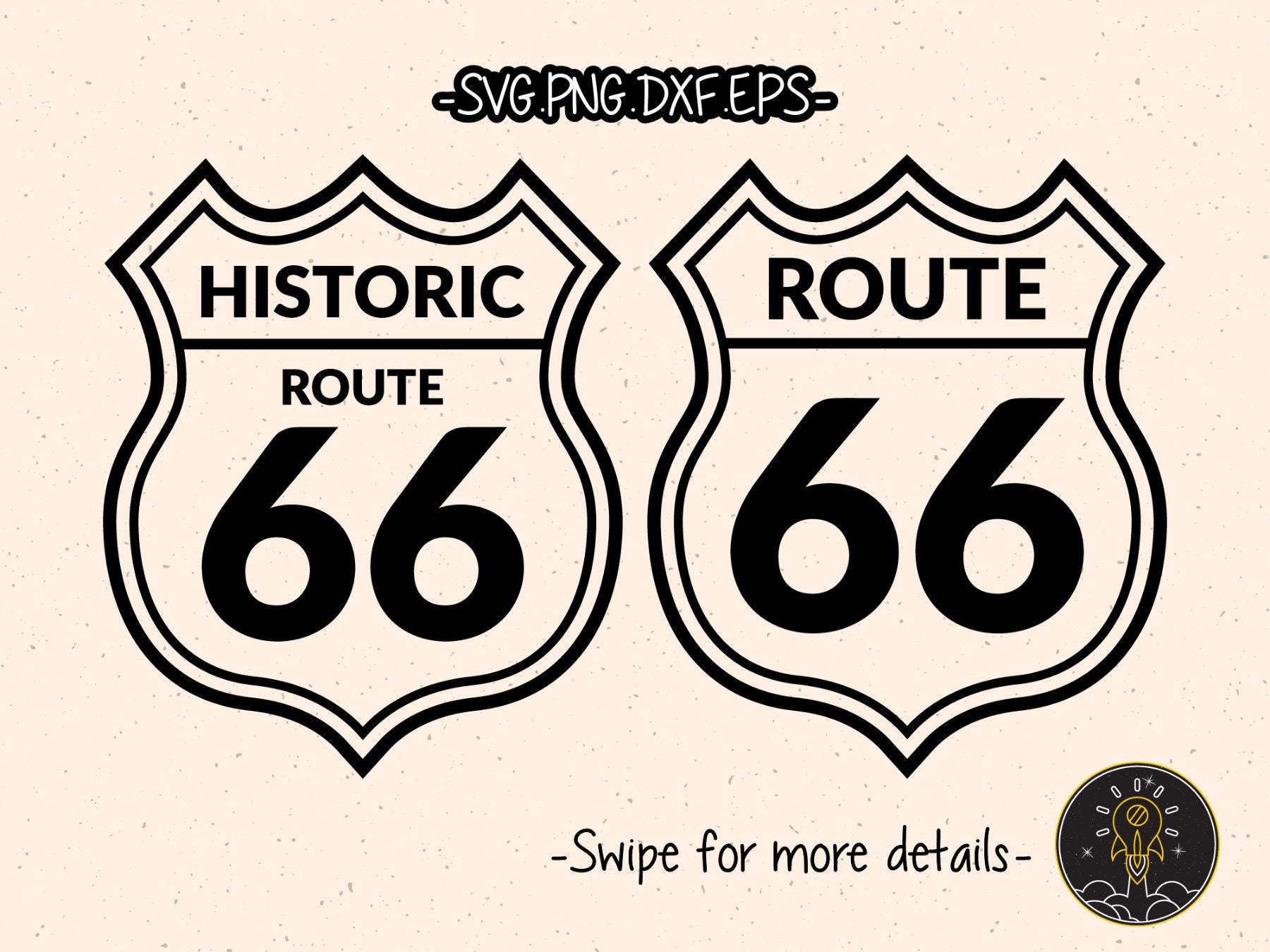 U.S. Highway Historic Route 66 Logo Sign SVG Cricut Cut File - Etsy Canada