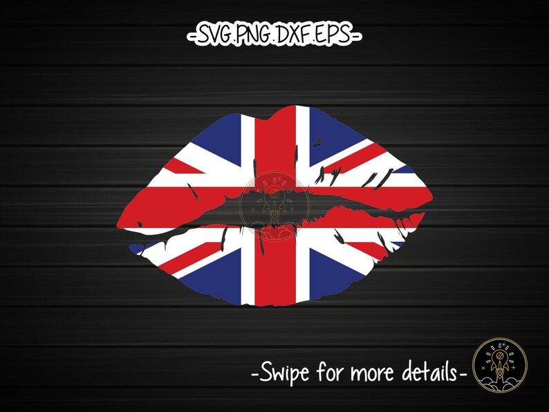 United Kingdom Union Jack SVG UK Flag Lips Heart Cut File - Etsy