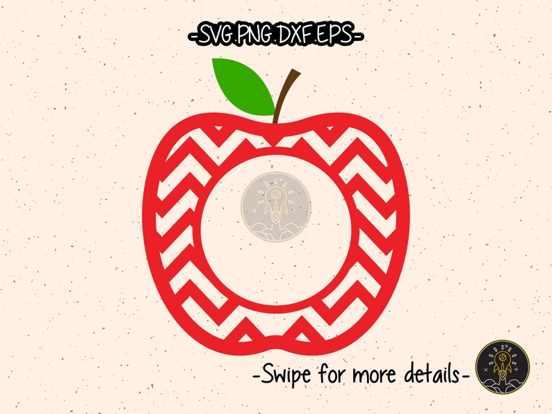 Apple Chevron Split Monogram Frame SVG Cut File Vector Cricut - Etsy
