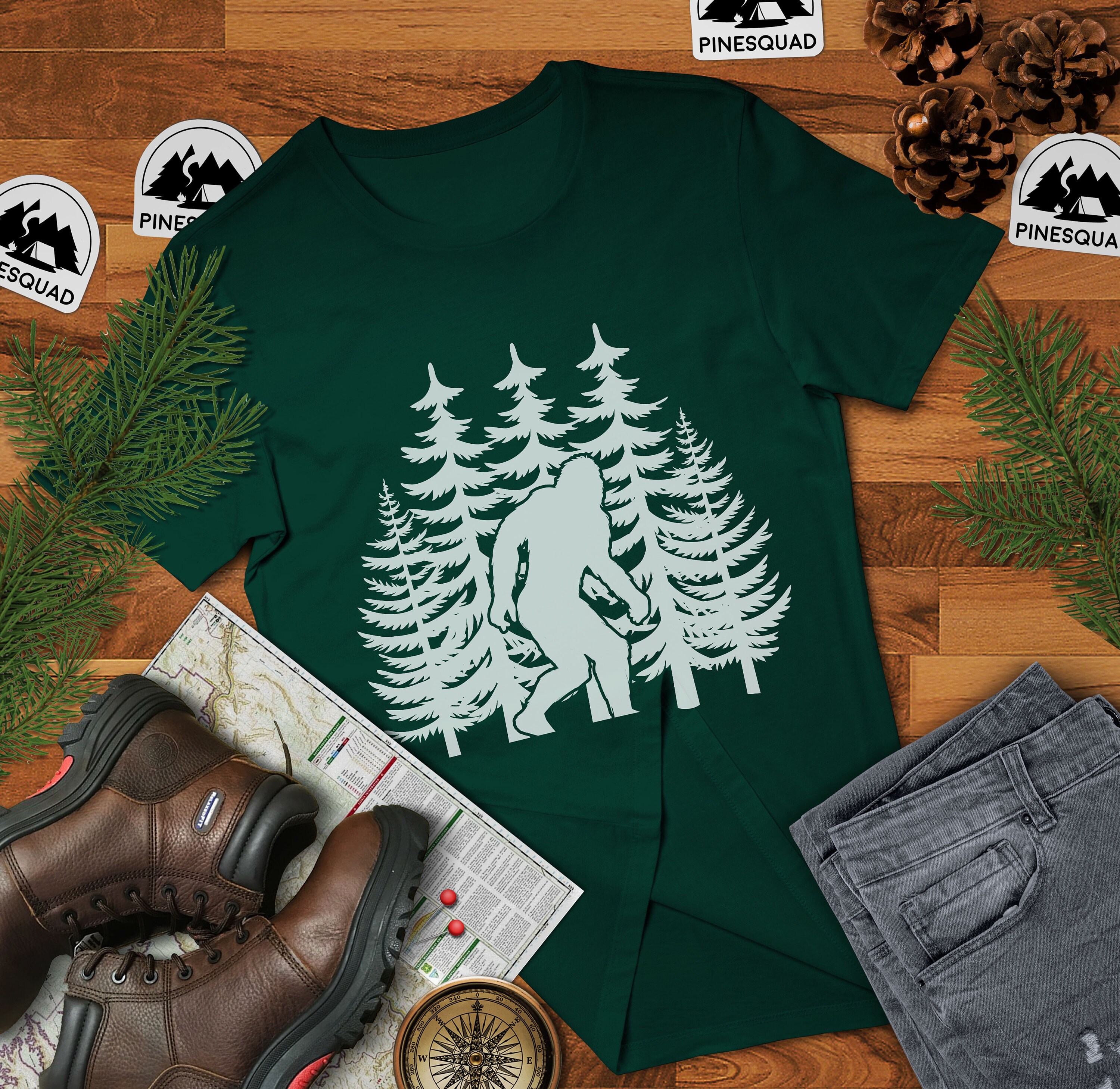 Sasquatch Camping shirt Happy Camper Hiking Shirt Camping | Etsy