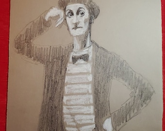 Vintage Mime Drawing - Etsy