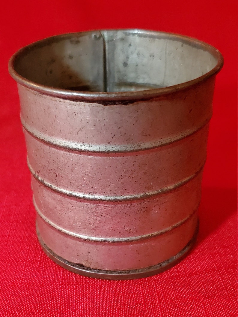 Two Antique TIN MEASURING CUPS. 2 7/8" H X 2 7/8" D. Handcrafted. Great ...
