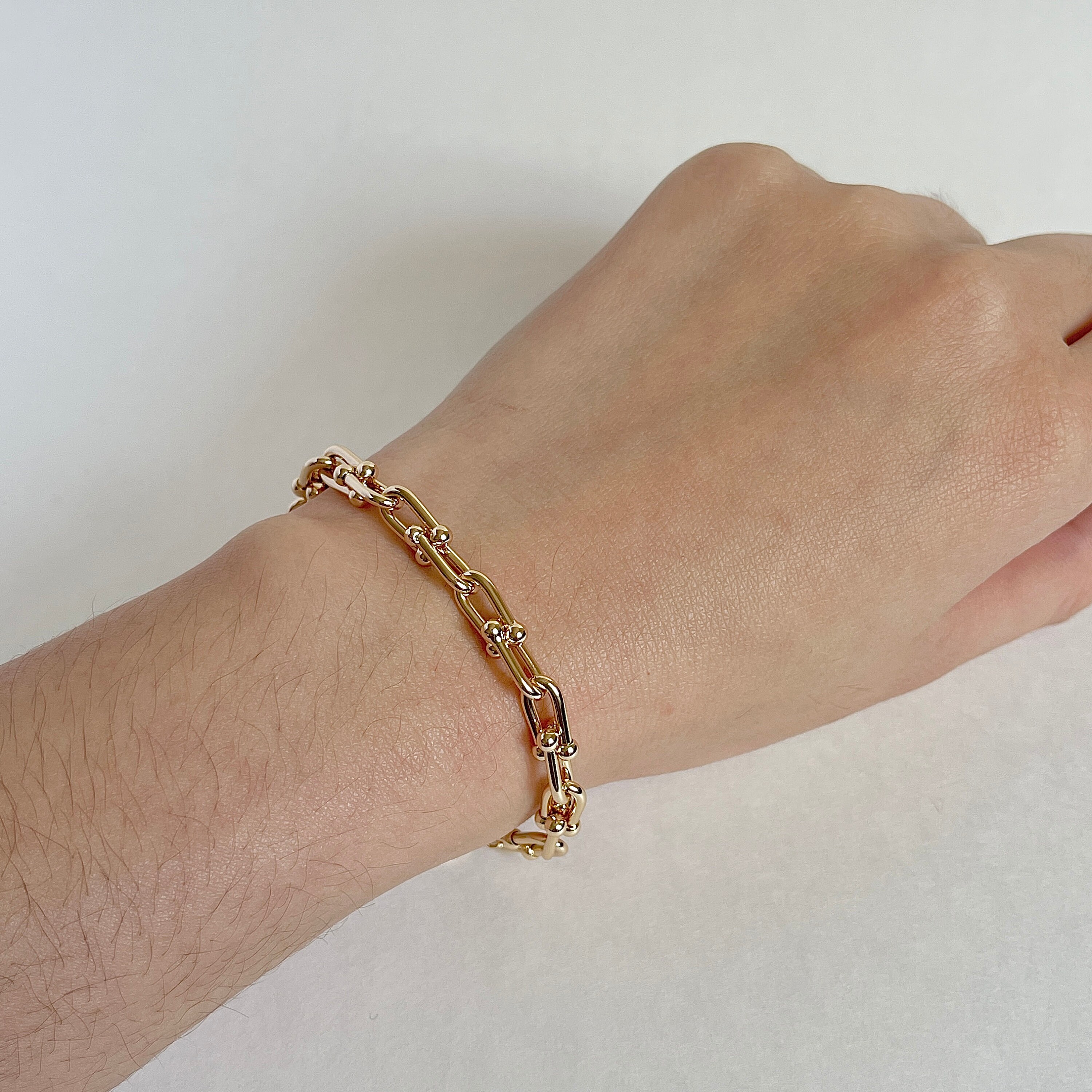 Gold Chain Stacking Braceletchunky Gold Braceletlink Chain - Etsy