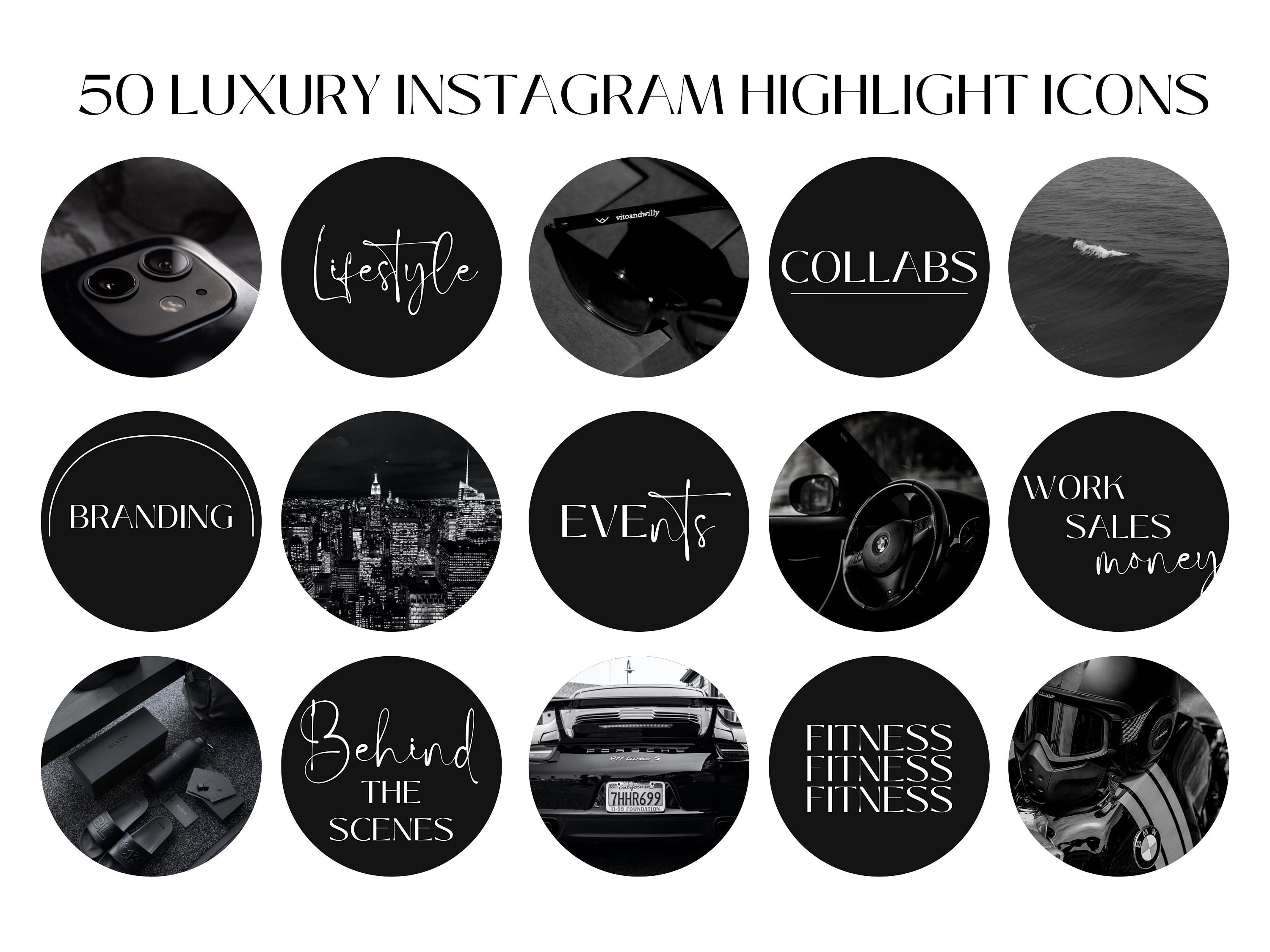 50 LUXURY Instagram Story Highlight Covers Black Aesthetic - Etsy